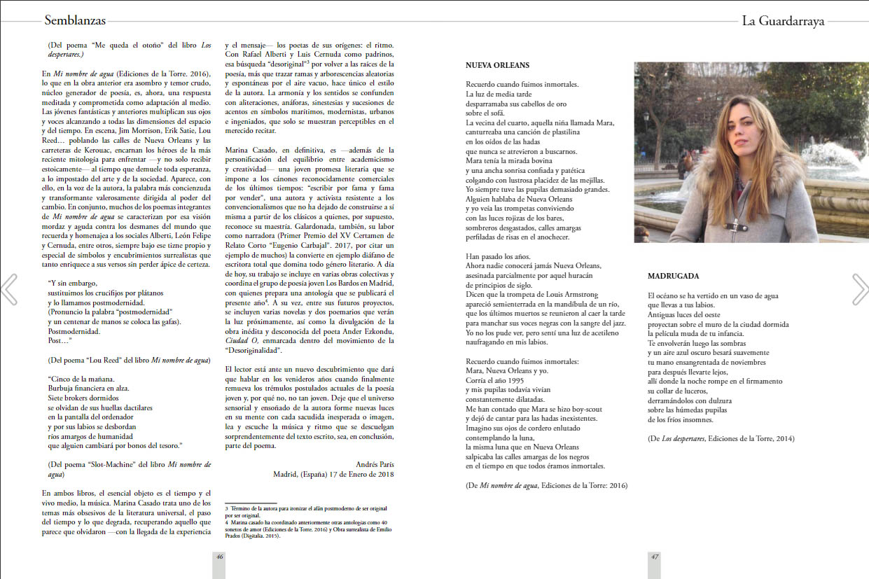 La Guardarraya, revista literaria – Marina Casado